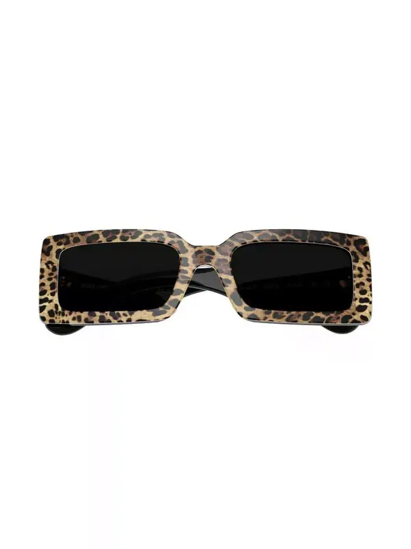 Dolce & Gabbana Leopard Print Rectangle Sunglasses