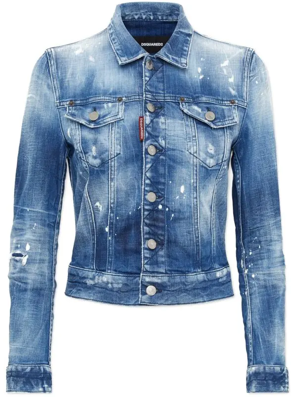 Dsquared2 Distressed-effect Denim Jacket - Blue