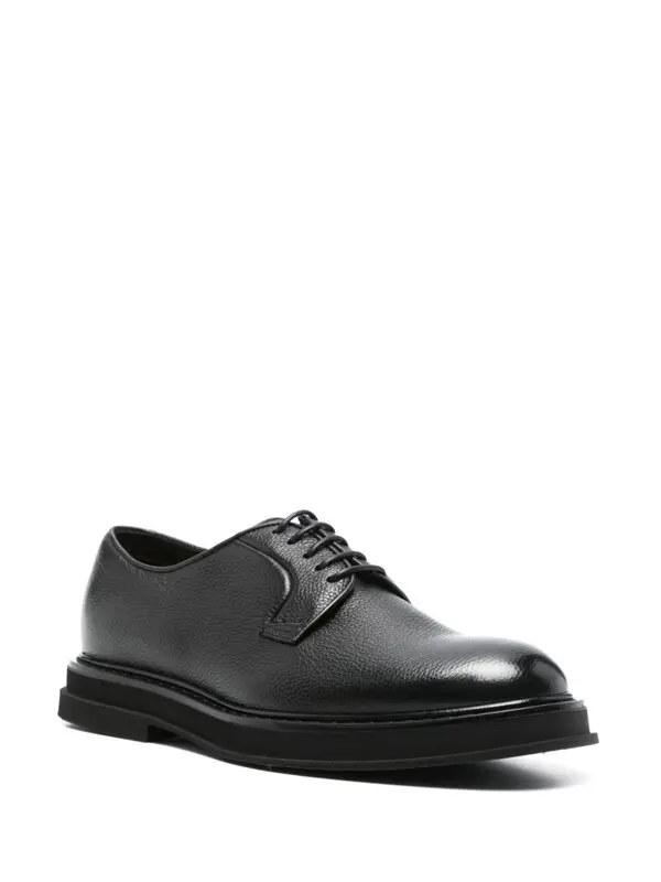 DOUCAL'S Leather Derby Shoes - Black
