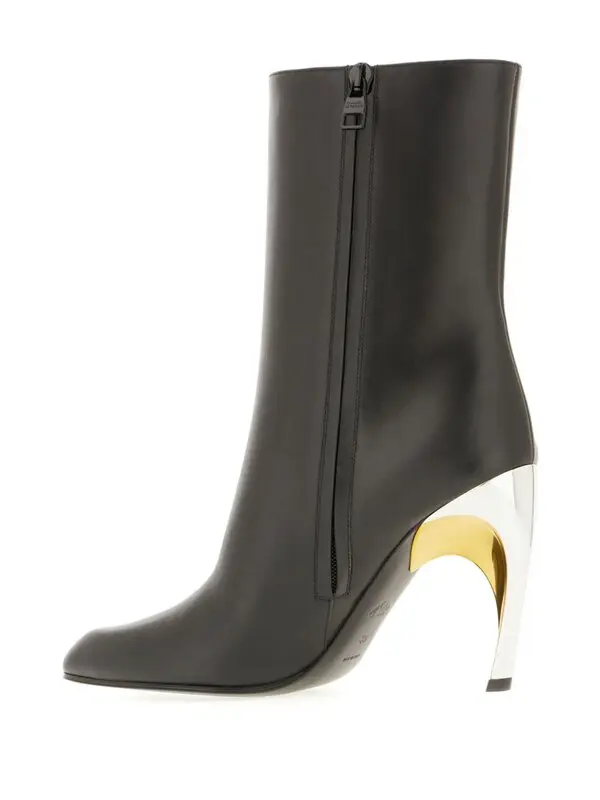 Alexander McQueen 95mm Leather Ankle Boots - Black