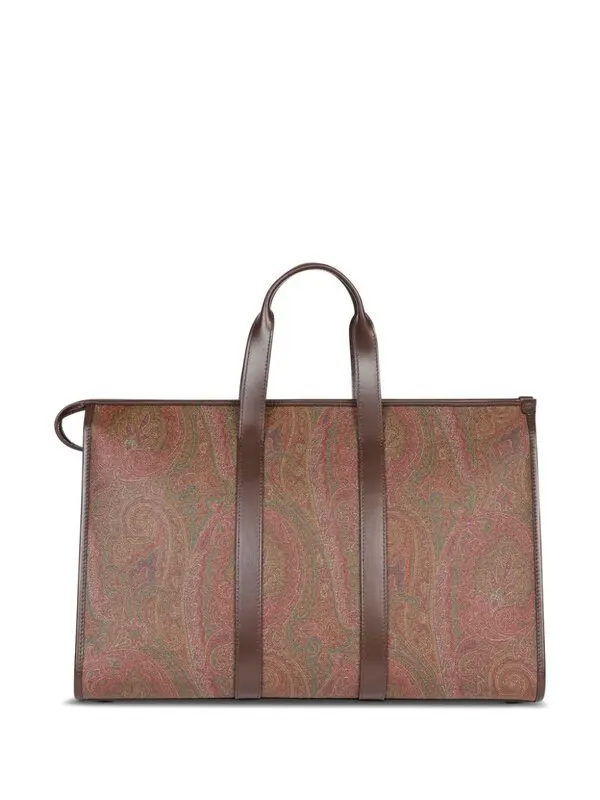 Etro Arnica Travel Bag In Paisley Jacquard - Brown