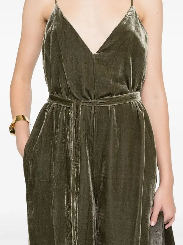 Gold Hawk Velvet Jumpsuit - Green