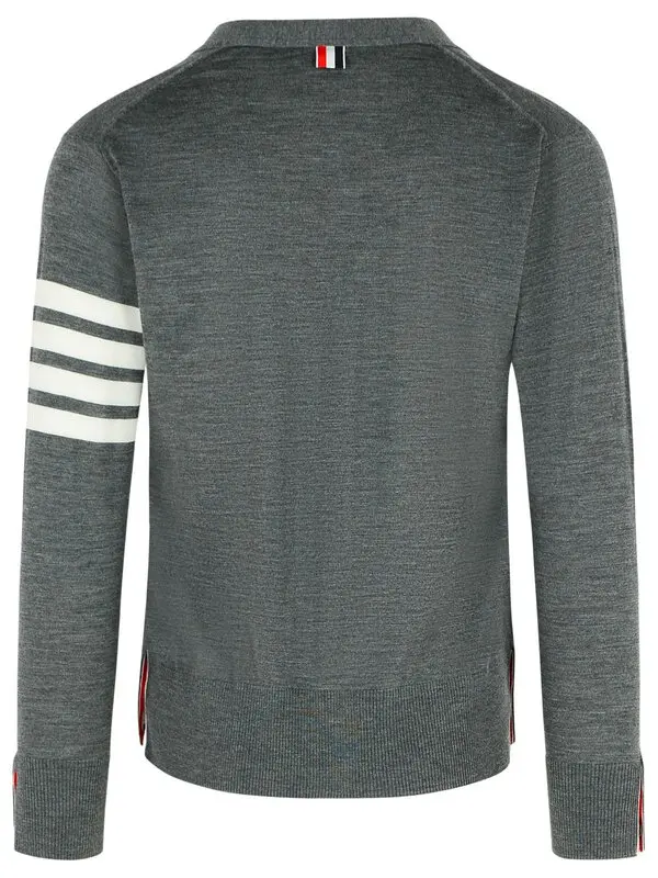 Thom Browne 4-bar Virgin Wool Cardigan - Grey