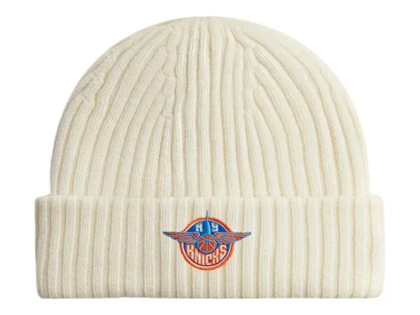 Kith X New York Knicks Wings Logo Beanie - Sandrift