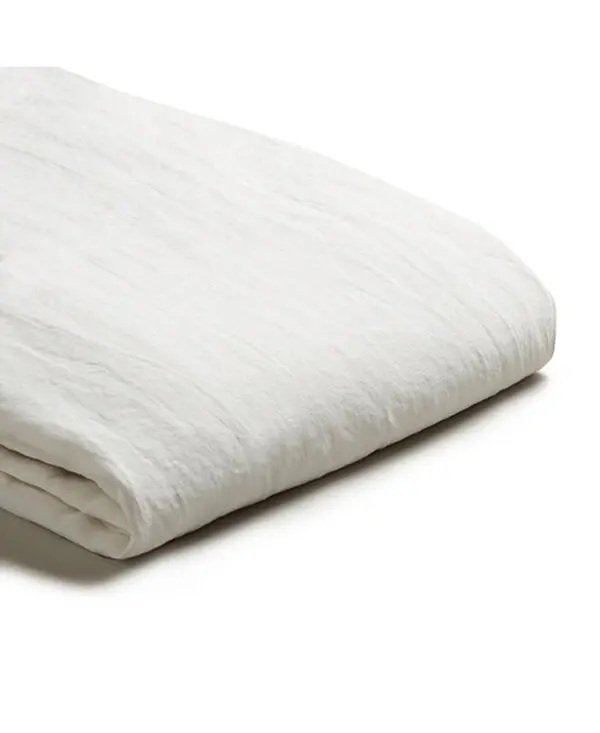 PIGLET IN BED Plain Linen Flat Sheet, Full - White