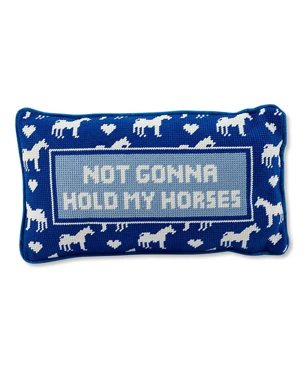 FURBISH Hold My Horses Needlepoint Pillow, 14 X 8 - Multi