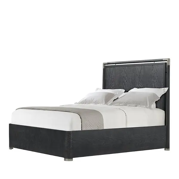 THEODORE ALEXANDER Kesden Wood Queen Bed - Silent Black