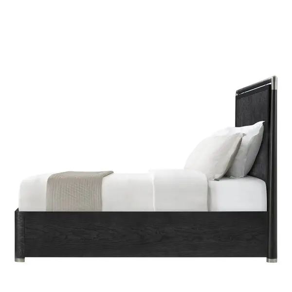 THEODORE ALEXANDER Kesden Wood Queen Bed - Silent Black