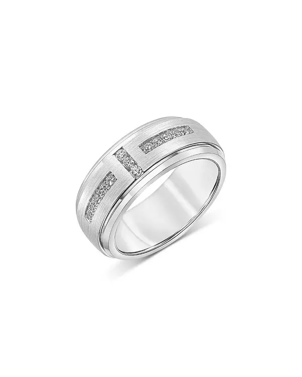 Bloomingdale'S Diamond Band In Tungsten And Sterling - Silver