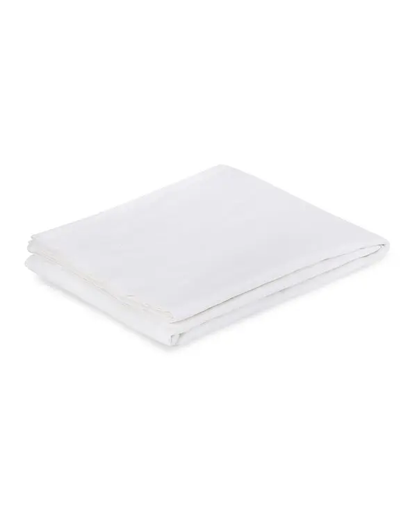 PIGLET IN BED Washed Cotton Percale Flat Sheet - Light White