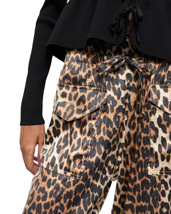 GANNI Printed Satin Pants