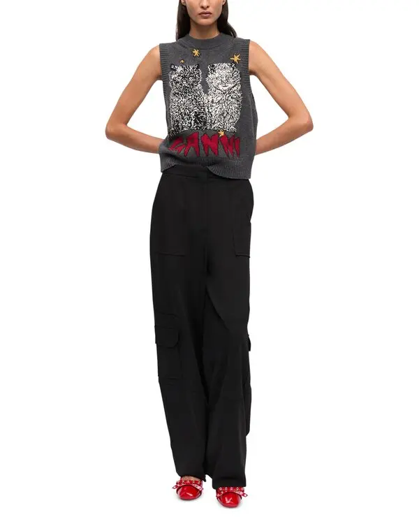 GANNI Twill Cargo Pants