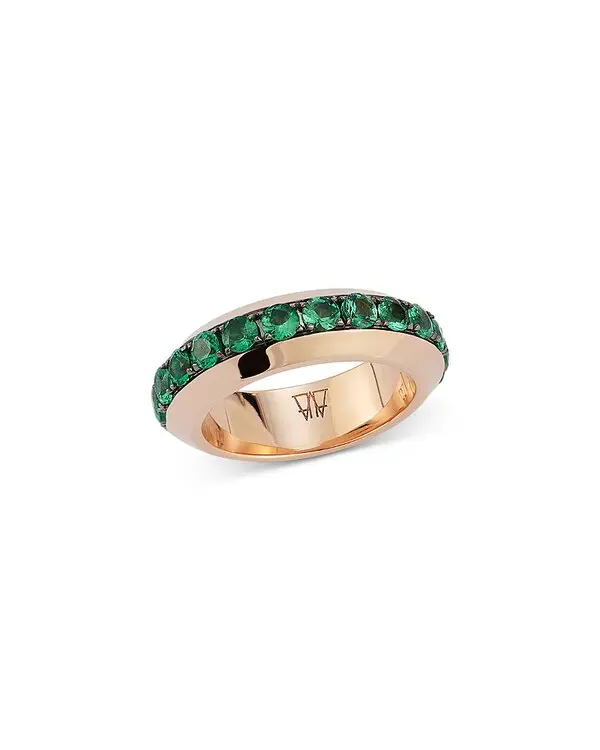 Walters Faith 18k Rose Gold Emerald Band - Green/pink