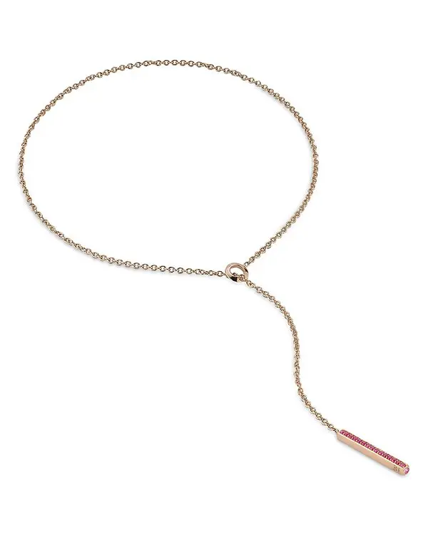 Walters Faith 18k Rose Gold Sapphire Lariat Necklace - Pink