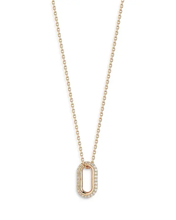 Walters Faith 18k Rose Gold Diamond Saxon Mini Single Link Pendant Necklace - Pink