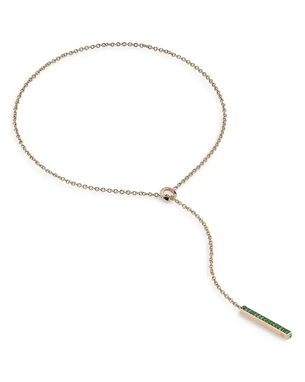Walters Faith 18k Rose Gold Emerald Bar Lariat Necklace - Green/pink