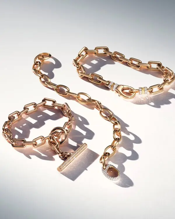 Walters Faith 18k Rose Gold Diamond Link Bracelet