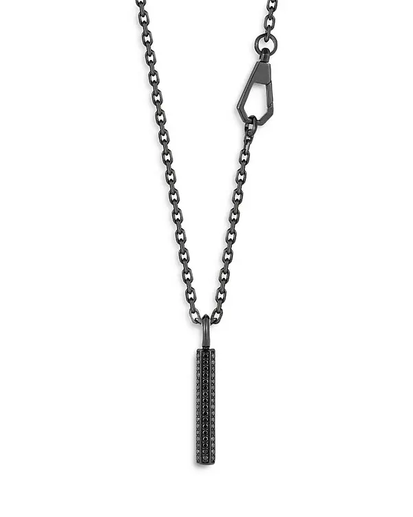 Walters Faith 18k Gold Diamond Grant Hexagon Bar Pendant - Black