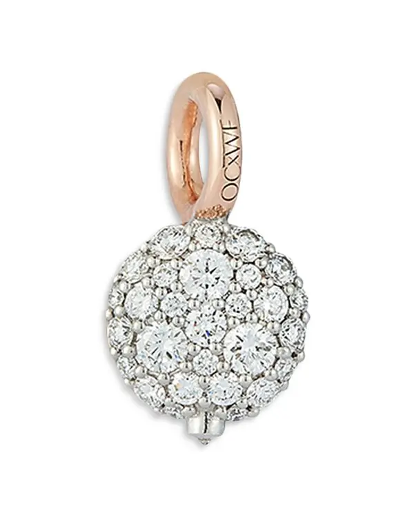 Walters Faith 18k Gold Diamond Chantecaille Small Pebble Charm Pendant - White/pink