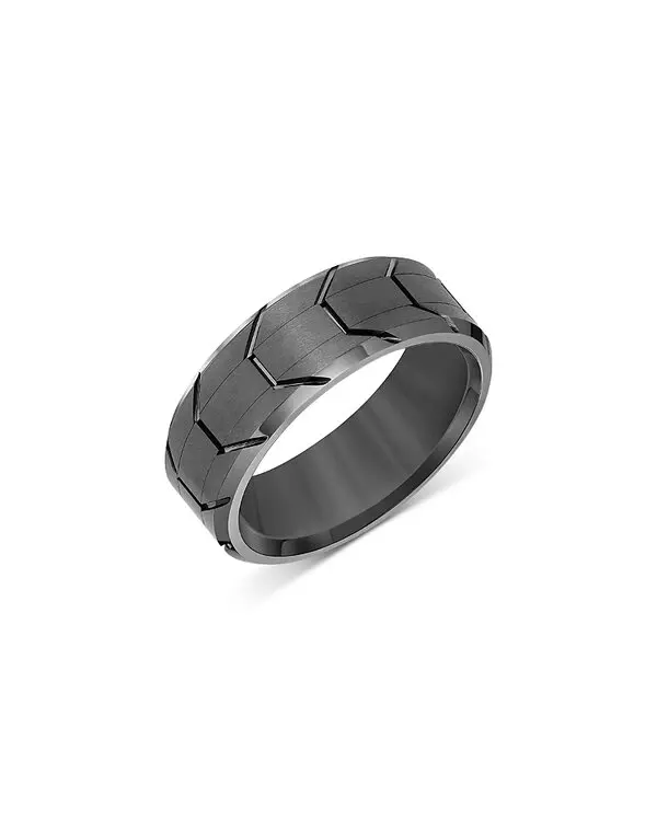 Bloomingdale'S Bevel Edge Tire Tread Texture Band - Gray