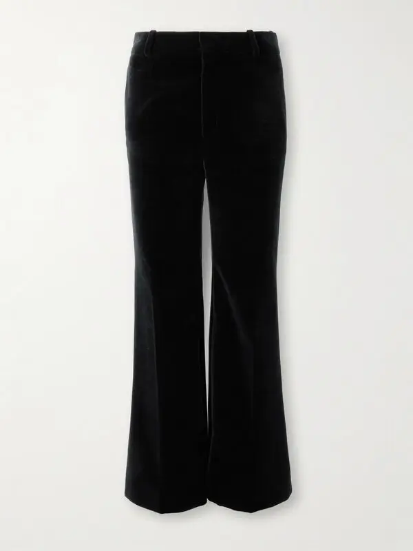 Chloé Cotton-velvet Wide-leg Pants