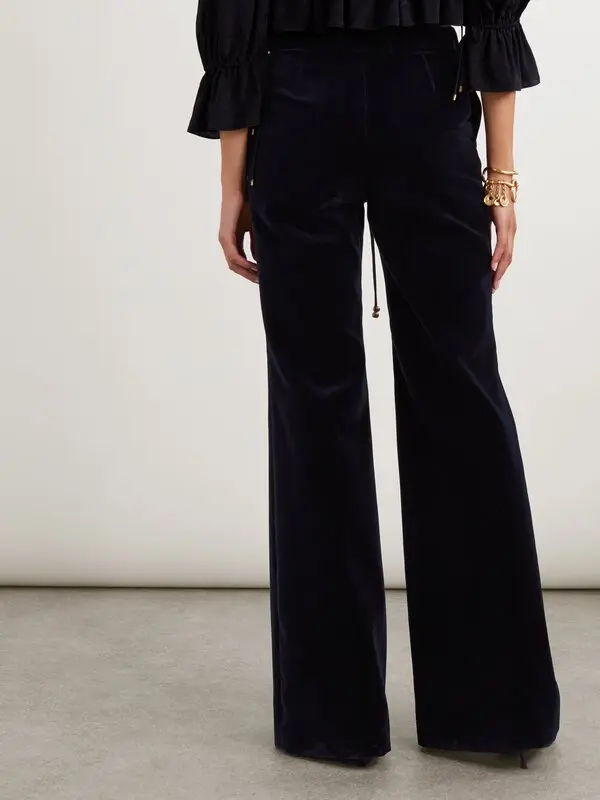 Chloé Cotton-velvet Wide-leg Pants