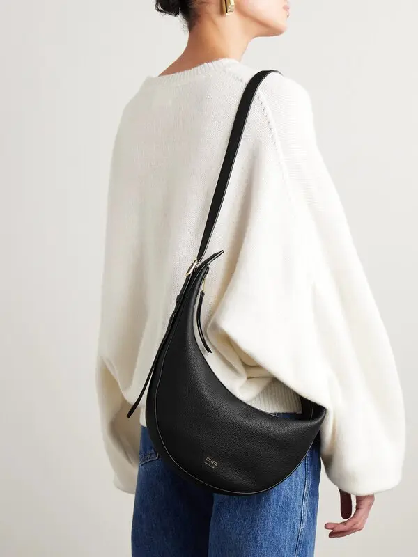 Khaite Augustina Small Textured-leather Shoulder Bag - Black