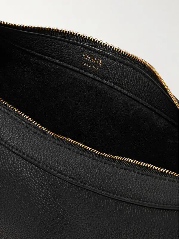 Khaite Augustina Small Textured-leather Shoulder Bag - Black
