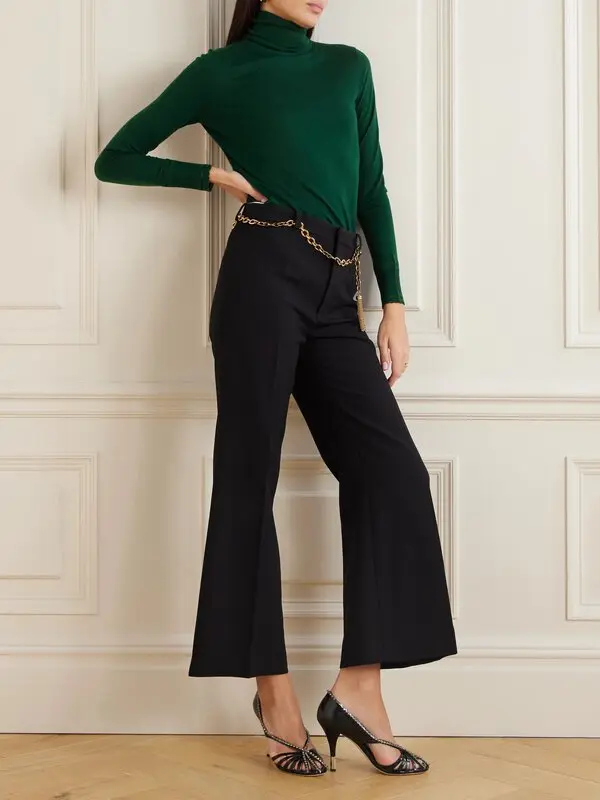 Chloé Pointelle-knit Wool Turtleneck Sweater
