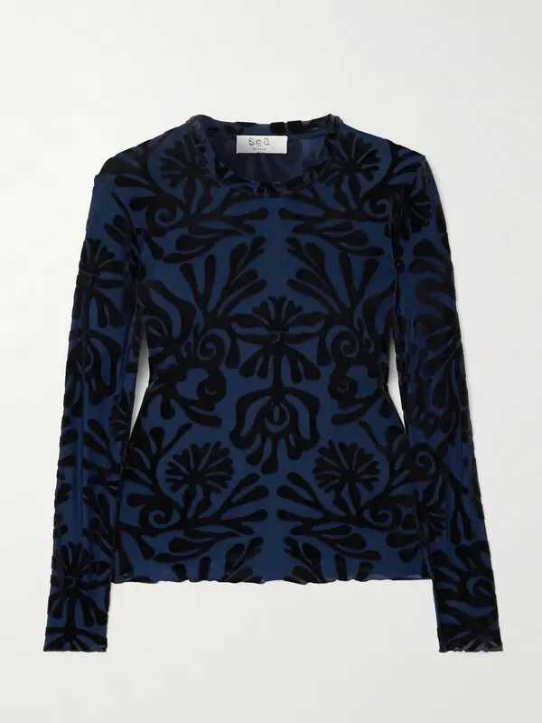 Sea Alis Devoré-velvet Top