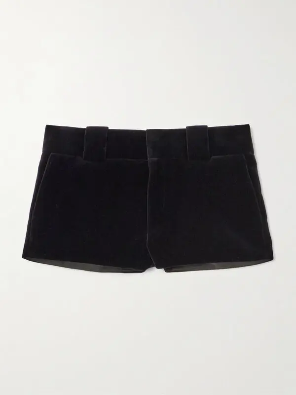 Chloé Cotton-velvet Tailored Shorts