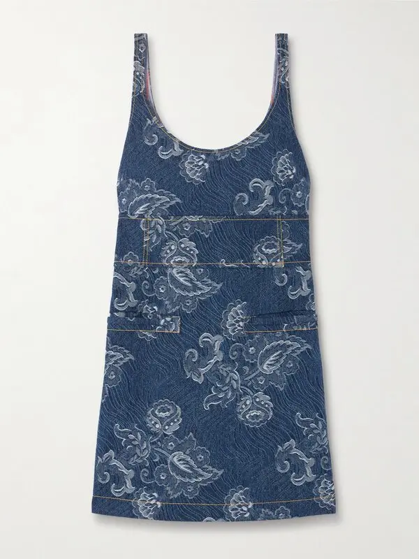 Etro Denim-jacquard Mini Dress