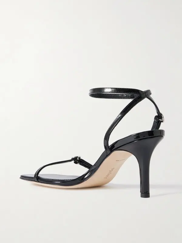 AeydĒ Hallie Patent-leather Sandals - Black