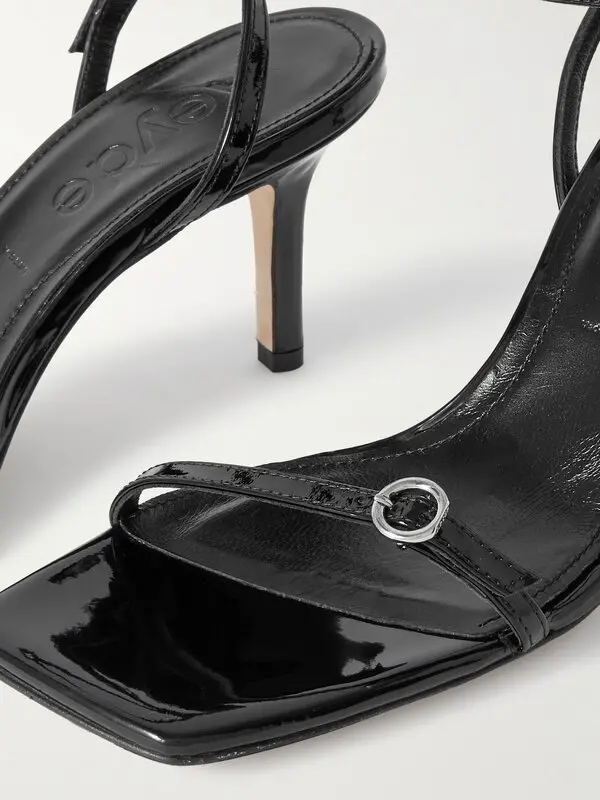 AeydĒ Hallie Patent-leather Sandals - Black