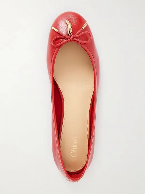 Chloé Iris Embellished Leather Ballet Flats