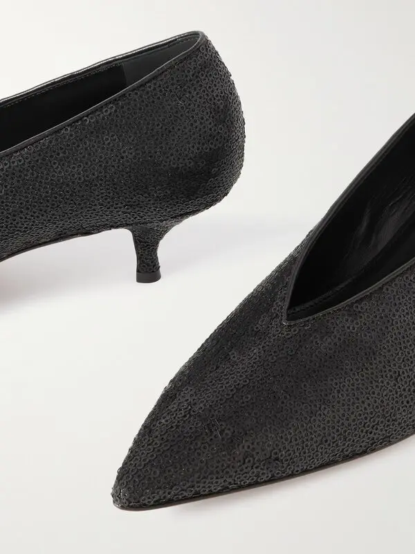 EMME PARSONS Veneto Sequined Leather Pumps