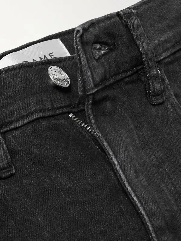 FRAME Le Sleek Embellished Cropped High-rise Straight-leg Jeans