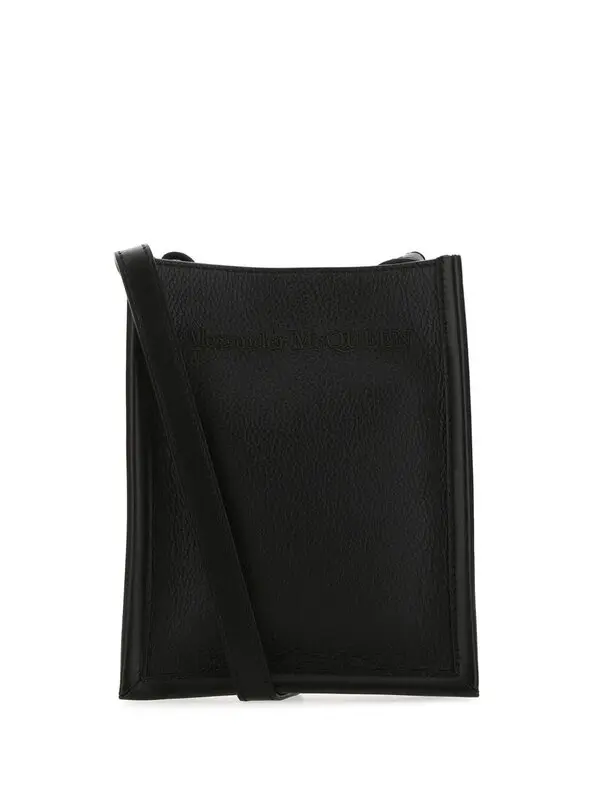 Alexander McQueen Structured Leather Crossbody Bag - Black