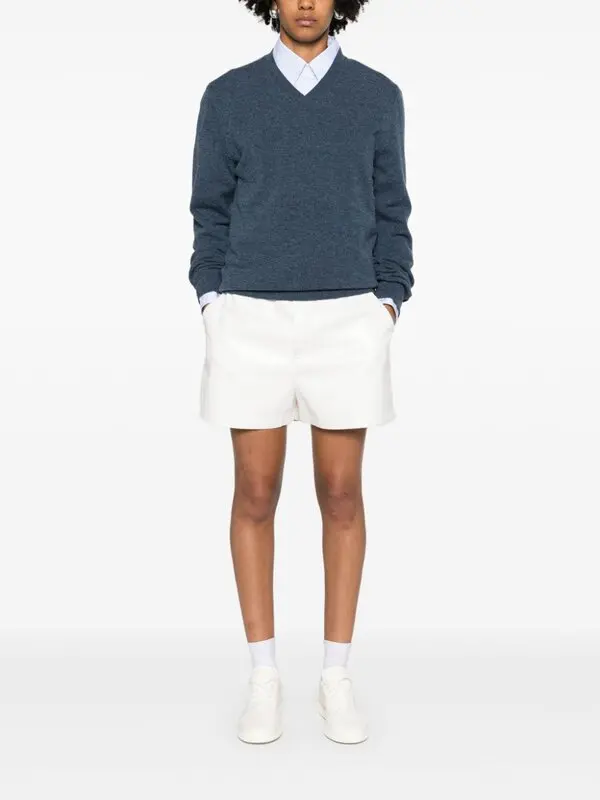 Play Comme Des Garcon Heart-patch Wool Jumper - Blue