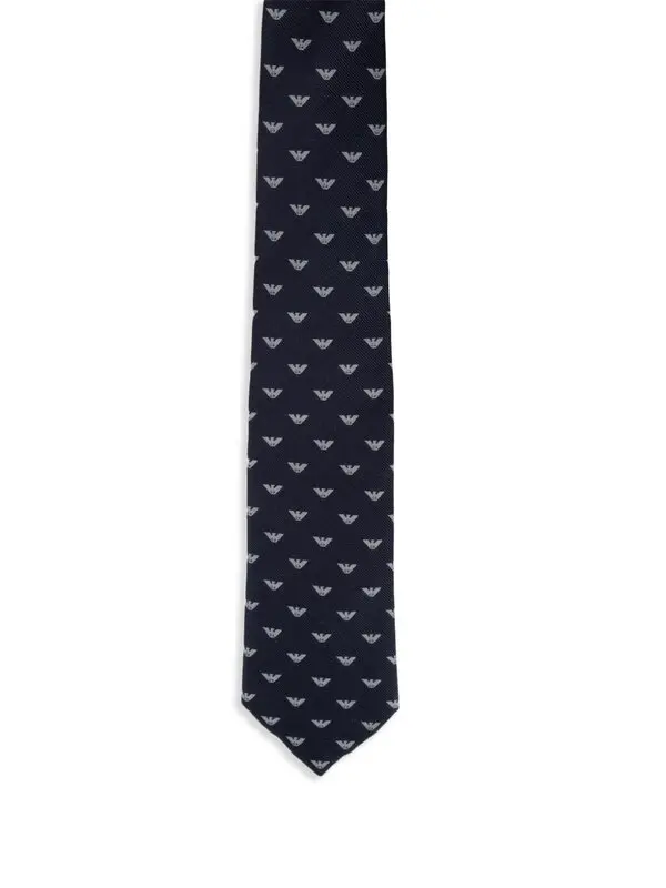 Emporio Armani Logo-print Tie - Blue