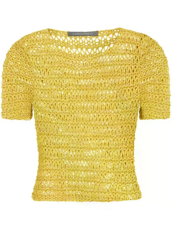 Alberta Ferretti Open-knit T-shirt