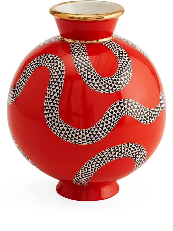 Jonathan Adler Eden Round Vase - Red
