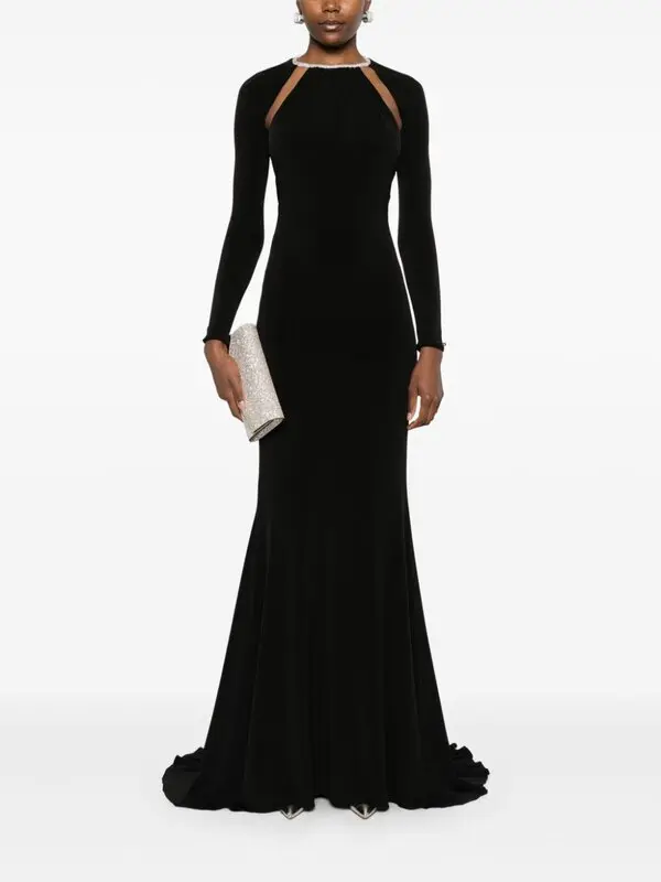 NISSA Open-back Jersey Gown
