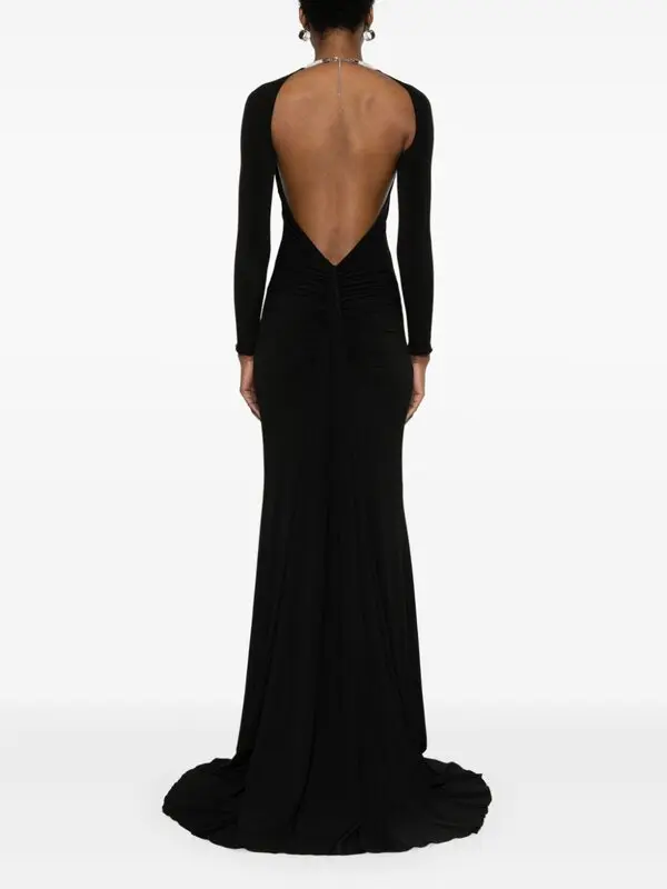 NISSA Open-back Jersey Gown