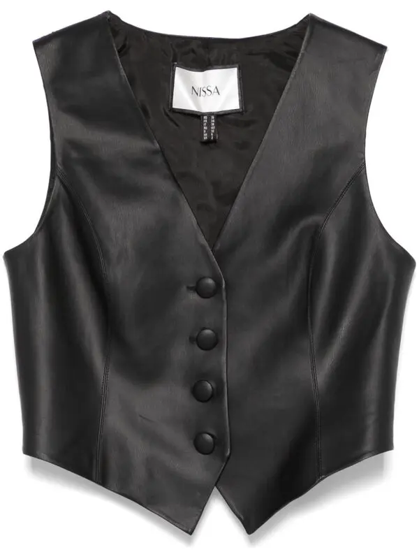 NISSA Faux-leather Waistcoat