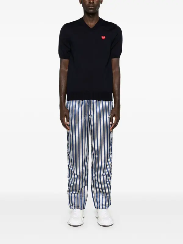 Play Comme Des Garcon Heart-patch Jumper - Blue