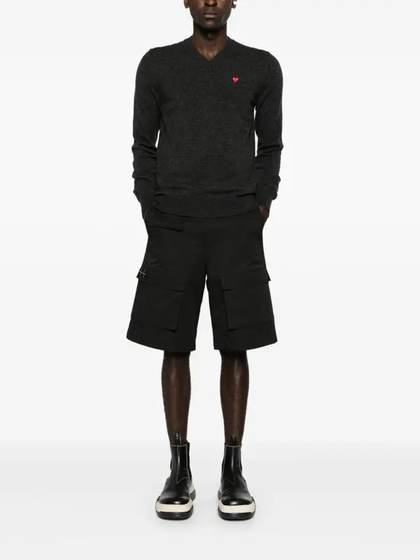 Play Comme Des Garcon Heart-patch Wool Jumper