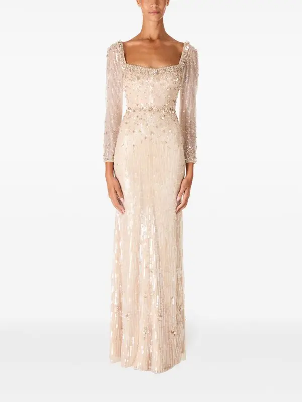 Jenny Packham Kestra Embellished Maxi Dress - Neutrals
