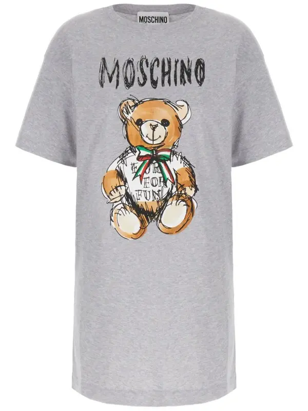 Moschino Teddy-bear Cotton Dress - Grey