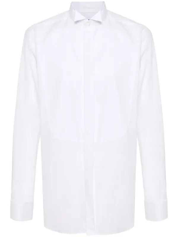 Canali Chambray Cotton Shirt - White